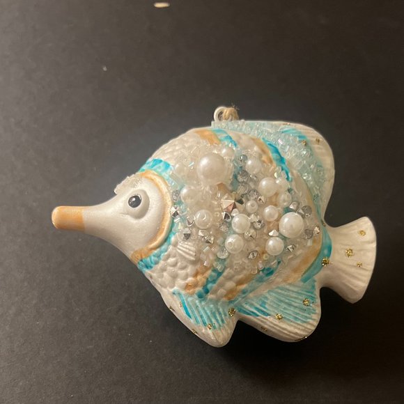Holiday | Fish Christmas Blue Glitter Fish Christmas Ornament Medium ...